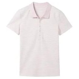 Tom Tailor Damen Gestreiftes Poloshirt, rosa, Streifenmuster, Gr. XXL