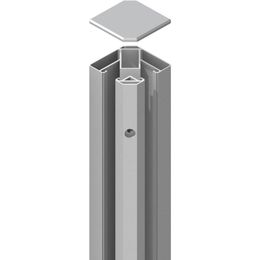 TraumGarten Sichtschutzzaun SYSTEM Eck-Klemmpfosten Silber, 105 cm