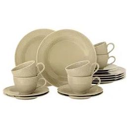 Kaffeeservice Seltmann Weiden "Geschirr-Set, Service Beat" Geschirr-Sets Gr. 18 tlg., beige (sandbeige) wunderschöne Farbglasur, Made in Germany, 18 Teile, für 6 Personen