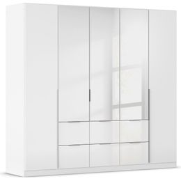 Drehtürenschrank Rauch "Kleiderschrank Schrank Garderobe AGORDO mit Dekor- oder Hochglanzfront" Schränke Gr. B/H/T: 226 cm x 210 cm x 54 cm, 5 St., weiß (alpinweiß, hochglanz weiß) mit Außenschubkästen, in 6 Breiten und 2 Höhen MADE IN GERMANY