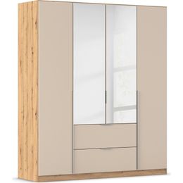 Drehtürenschrank Rauch "Kleiderschrank Schrank Garderobe AGORDO mit Dekor- oder Hochglanzfront" Schränke Gr. B/H/T: 181cm x 210cm x 54cm, 4 St., braun (eiche artisan/champagner) mit Außenschubkästen, in 6 Breiten und 2 Höhen MADE IN GERMANY