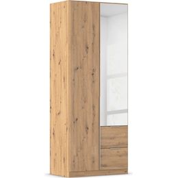 Drehtürenschrank Rauch "Kleiderschrank Schrank Garderobe AGORDO mit Dekor- oder Hochglanzfront" Schränke Gr. B/H/T: 91 cm x 229 cm x 54 cm, 2 St., braun (eiche artisan) mit Außenschubkästen, in 6 Breiten und 2 Höhen MADE IN GERMANY