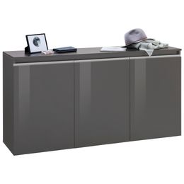 Kommode Inosign "Magic, Kommode, Schrank, Kredenz" Sideboards grau (anthrazit) mit 3 Türen, Komplett Hochglanz lackiert, (BTH) 150x40x81 cm