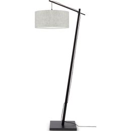 Stehlampe GOOD & MOJO "Andes" Lampen Gr. Ø 60cm H: 176cm, beige (hellbeige) Bogenlampe Stehlampe