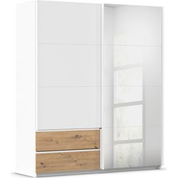 Schwebetürenschrank Rauch "Kleiderschrank Schrank Garderobe Wäscheschrank ELARA mit Spiegel" Schränke Gr. B/H/T: 181 cm x 210 cm x 62 cm, 2 St., weiß (alpinweiß, eiche artisan) praktische Schubladen optional farblich abgesetzt MADE IN GERMANY