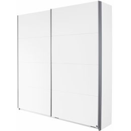 Garderobenschrank Rauch "Garderobe Drehtürenschrank Kleiderschrank Schrank Schuhschrank MINOSA" Schränke Gr. H/T: 197 cm x 48 cm, 2 St., weiß (alpinweiß) Breite 181 cm, ausziehbare Kleiderstange, 6 Schuhböden MADE IN GERMANY