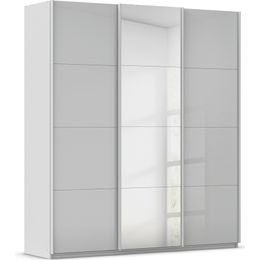 Schwebetürenschrank Rauch "Kleiderschrank Kleiderschränke Schrank Garderobe AGORDO mit Glasfront" Schränke Gr. B/H/T: 203 cm x 229 cm x 62 cm, 3 St., grau (seidengrau, glas seidengrau) durchdachte Innenausstattung, in 4 Breiten und 2 Höhen MADE IN GERMANY