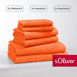 Handtuch Set s.Oliver "s. Oliver, besonders weich und saugfähig" Handtücher (Packung) Gr. 6 St., orange 2 Gästetücher 30x50, Handtücher 50x100, Duschtücher 70x140