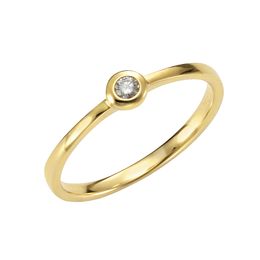 Fingerring OROLINO "Gold 750 mit Brillant 0,05ct." Fingerringe Gr. 052 (16,6), 0,05 ct SI = kleine Einschlüsse, Gold, gelb (gelb, weiß) Damen