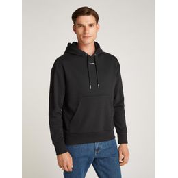 Kapuzensweatshirt Calvin Klein "NANO LOGO HOODIE" Gr. XL, schwarz (ck black) Herren Sweatshirts mit Logoschritftzug