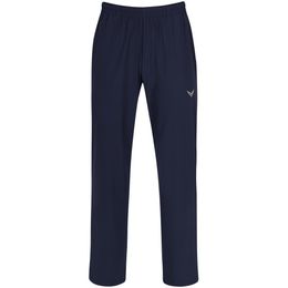 Jerseyhose TRIGEMA "TRIGEMA Freizeithose mit elastischer Kordel" Gr. L, US-Größen, blau (navy) Herren Hosen