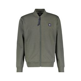 Sweatjacke Lerros "Lerros mit Collegekragen" Gr. L, grün (chilled olive) Herren Sweatjacken