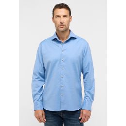 Langarmhemd Eterna "MODERN FIT" Gr. 39, Normalgrößen, blau (mittelblau) Herren Hemden