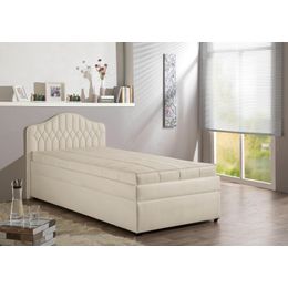Polsterbett Maintal, beige (creme), B:110cm, Betten