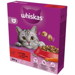 whiskas - mit leckerem Rind - Katzenfutter trocken - 800g