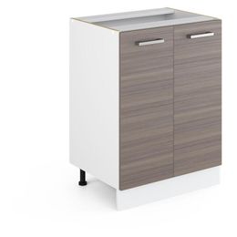 Unterschrank R-Line, Grau, 60 cm mit Türen, ohne Arbeitsplatte VICCO