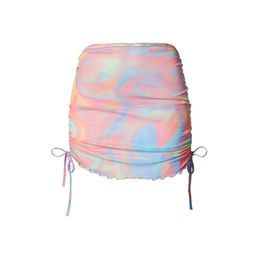 MONKI Strandrock Damen Größe 38 hellblau / gelb / hellgrün / orange
