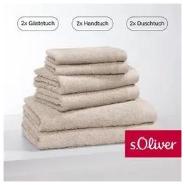 Handtuch Set s.Oliver "s. Oliver, besonders weich und saugfähig" Handtücher (Packung) Gr. 6 St., beige (natur) 2 Gästetücher 30x50, Handtücher 50x100, Duschtücher 70x140