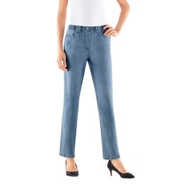 Schlupfjeans Classic Basics Gr. 42, Normalgrößen, blau (blue-bleached) Damen Jeans