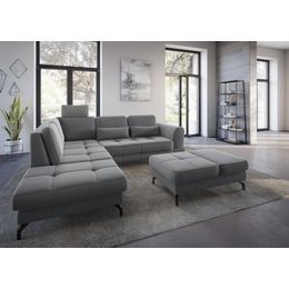 Sit & More Ecksofa SIT & MORE "Bendigo L-Form", grau (hellgrau), B:258cm H:84cm T:226cm, Sofas, Ecksofa, inklusive Sitztiefenverstellung, Bodenfreiheit 12 cm, in 2 Fu&szlig;farben