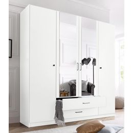 Kleiderschrank Rauch "Bergheim", weiß, B:180cm H:197cm T:54cm, Schränke, Drehtürenschrank, abschließbar