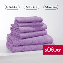 Handtuch Set s.Oliver "s. Oliver, besonders weich und saugfähig" Handtücher (Packung) Gr. 6 St., lila 2 Gästetücher 30x50, Handtücher 50x100, Duschtücher 70x140