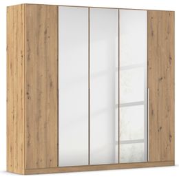 Drehtürenschrank Rauch "Kleiderschrank Schrank Garderobe AGORDO mit Dekor- oder Hochglanzfront" Schränke Gr. B/H/T: 226 cm x 210 cm x 54 cm, 5 St., braun (eiche artisan) durchdachte Innenausstattung, in 6 Breiten und 2 Höhen MADE IN GERMANY