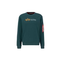 Sweater Alpha Industries "Alpha Industries Men - Sweatshirts Alpha Label Sweater" Gr. L, grün (force green) Herren Sweatshirts