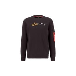 Sweater Alpha Industries "Alpha Industries Men - Sweatshirts Alpha Label Sweater" Gr. L, braun (hunter brown) Herren Sweatshirts