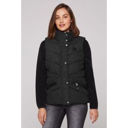 Steppweste SOCCX Gr. S, schwarz, Damen, Material Oberstoff: 90% Polyester, 10% Polyamid, Futter Rumpf: 100% Polyester, Füllung: 100% Polyester, bedruckt, Westen, mit Plüschfutter