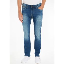 Slim-fit-Jeans Tommy Jeans "SLIM SCANTON" Gr. 31, Länge 36, blau (wilson mid blue stretch) Herren Jeans