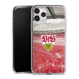 DeinDesign iPhone 11 Pro Max Handy Silikon H&uuml;lle Case transparent Handyh&uuml;lle Stadium Vfb Stuttgart Official Licensed Product Silikon Case