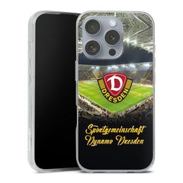 DeinDesign iPhone 16 Pro Handy Silikon H&uuml;lle Case transparent Handyh&uuml;lle Sg Dynamo Dresden Sgd Official Licensed Product Silikon Case