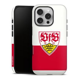 DeinDesign iPhone 16 Pro Handy Panzer Handyh&uuml;lle robuste Outdoor H&uuml;lle Schutzh&uuml;lle matt Vfb Stuttgart Logo Official Licensed Product Tough Case