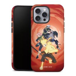 DeinDesign iPhone 16 Pro Max Handy Panzer Handyh&uuml;lle robuste Outdoor H&uuml;lle Schutzh&uuml;lle gl&auml;nzend Naruto Shippuden Sasuke Sakura Tough Case
