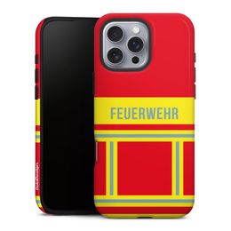 DeinDesign iPhone 16 Pro Max Handy Panzer Handyh&uuml;lle robuste Outdoor H&uuml;lle Schutzh&uuml;lle gl&auml;nzend Fire Fighters Life Saver Fire Fighter Tough Case