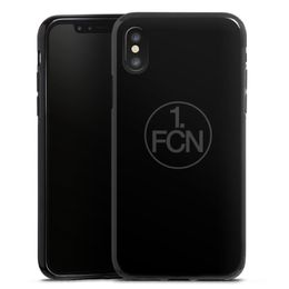 DeinDesign iPhone X Handy Silikon H&uuml;lle Case schwarz Handyh&uuml;lle 1. Fcn 1. Fc N&uuml;rnberg Logo