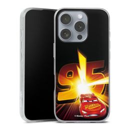 DeinDesign iPhone 16 Pro Handy Silikon H&uuml;lle Case transparent Handyh&uuml;lle Official Licensed Product Cars Lightning Mcqueen 95 Silikon Case