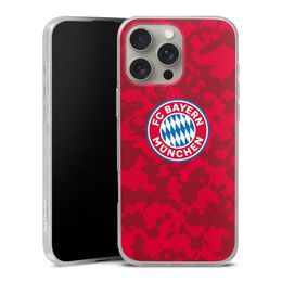DeinDesign iPhone 16 Pro Max Handy Silikon H&uuml;lle Case transparent Handyh&uuml;lle Camouflage Fcb Fc Bayern M&uuml;nchen Silikon Case