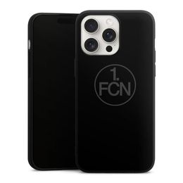 DeinDesign iPhone 15 Pro Max Handy Premium Silikon H&uuml;lle Handyh&uuml;lle schwarz Case 1. Fcn 1. Fc N&uuml;rnberg Logo Silikon Premium Case