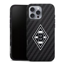DeinDesign iPhone 16 Pro Max Handy Panzer Handyh&uuml;lle robuste Outdoor H&uuml;lle Schutzh&uuml;lle matt Borussia M&ouml;nchengladbach Carbon Gladbach Tough Case