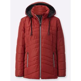 WITT Damen Steppjacke mit abnehmbarer Kapuze, kirsche, Gr&ouml;&szlig;e 36