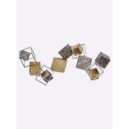 IMPRESSIONEN Wanddeko, Silberfarben, Gr. H/B/T ca. 28/69/14,5 cm, Wanddeko, Material: Metall