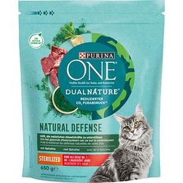 PURINA ONE® Katzen-Trockenfutter Dual Nature kastrierte Katze Rind und Spirulina 650,0 g