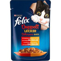 FELIX® Katzen-Nassfutter Doppelt lecker Délicieux duos mit Rind und Geflügel 26x 85,0 g