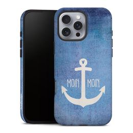 DeinDesign iPhone 16 Pro Max Handy Panzer Handyh&uuml;lle robuste Outdoor H&uuml;lle Schutzh&uuml;lle gl&auml;nzend Anchor Maritim Blue Tough Case