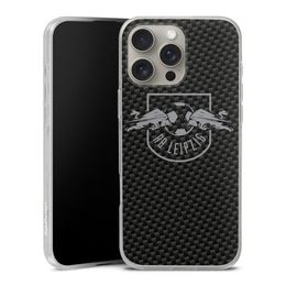 DeinDesign iPhone 16 Pro Max Handy Silikon H&uuml;lle Case transparent Handyh&uuml;lle Rb Leipzig Carbon Metallic Look Silikon Case