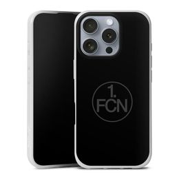DeinDesign iPhone 16 Pro Handy Silikon H&uuml;lle Case wei&szlig; Handyh&uuml;lle 1. Fcn 1. Fc N&uuml;rnberg Logo Silikon Case
