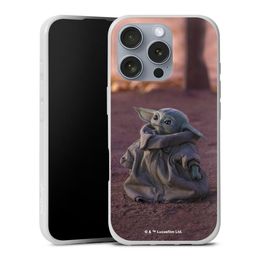 DeinDesign iPhone 16 Pro Handy Silikon H&uuml;lle Case wei&szlig; Handyh&uuml;lle The Child Star Wars Baby Yoda Silikon Case