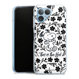 DeinDesign Fairphone 5 Handy Silikon H&uuml;lle Case transparent Handyh&uuml;lle Peanuts Flowers Snoopy Silikon Case